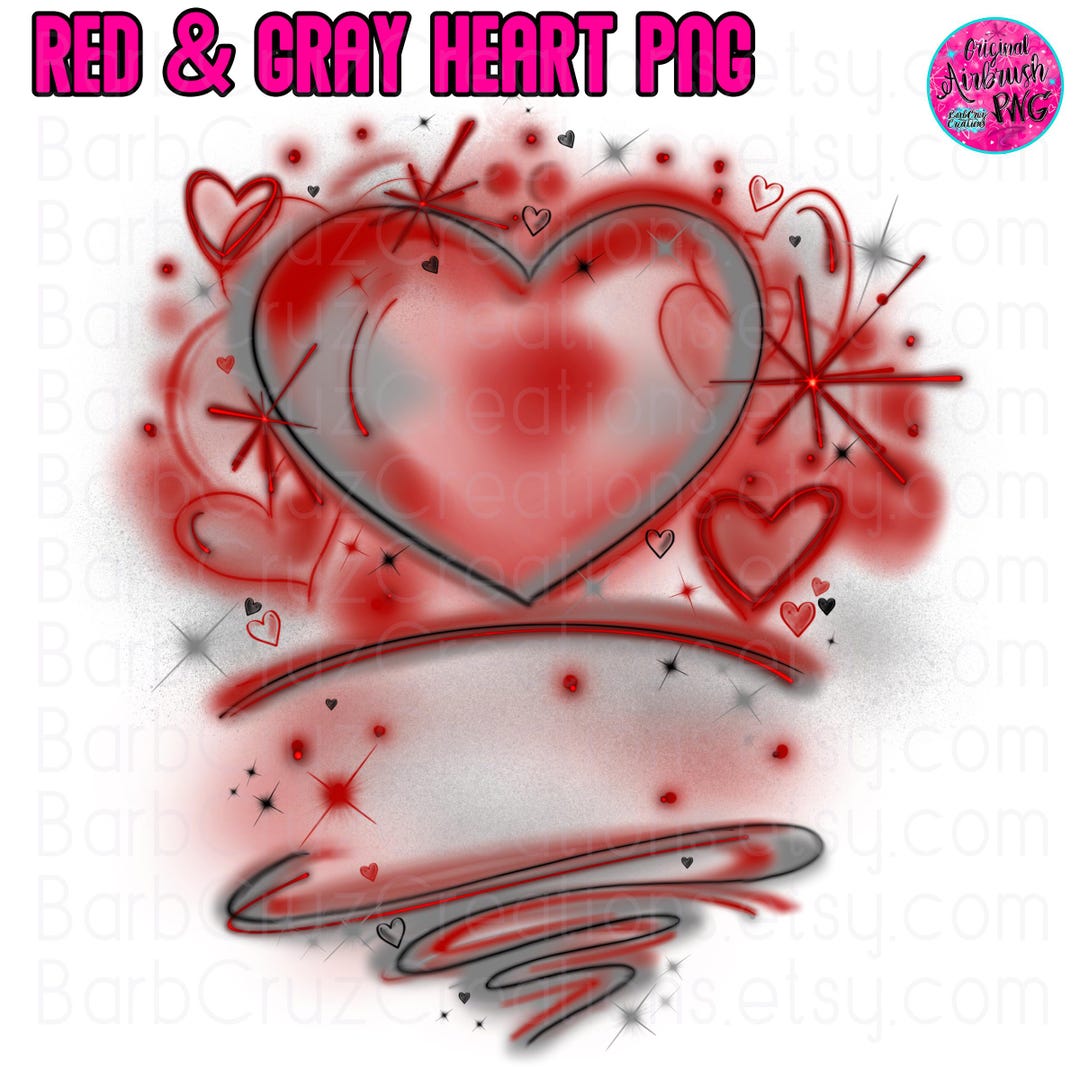 Airbrush Png, Airbrush Background, Red, Gray, Hearts, Airbrush Template ...