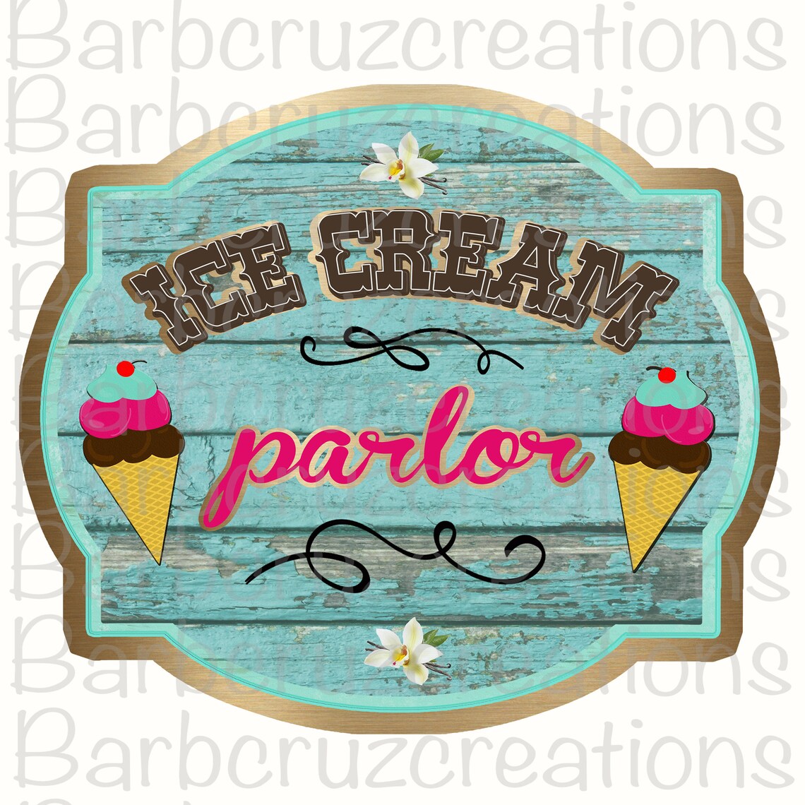 Ice Cream Parlor Ice Cream Shop clip art png digital | Etsy