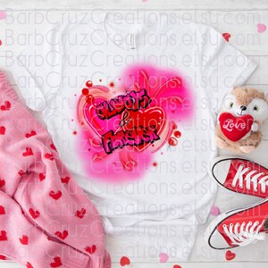 Always and Forever Airbrushed Pink & Red Hearts, Sublimation Transfer ...