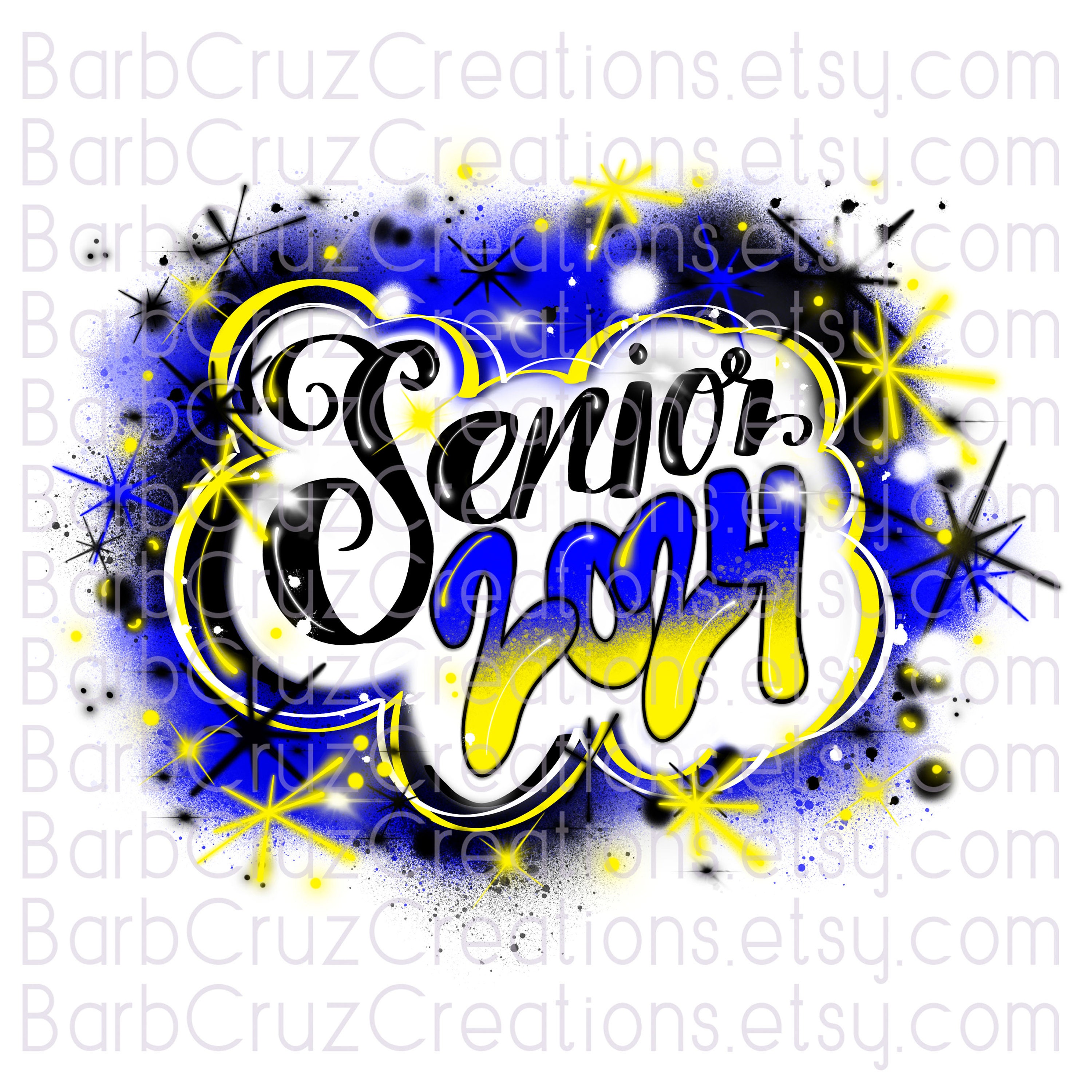 Senior 2024, High School, Class of 2024, Airbrush, Sublimation Design ...