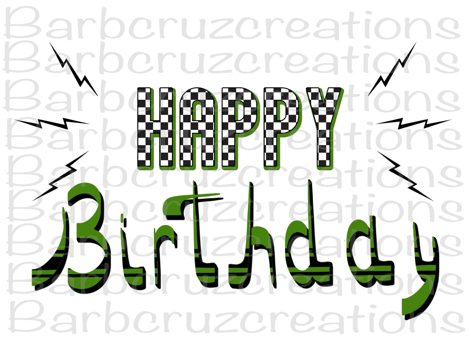 Happy Birthday Checker Flag Birthday Designs Clip Art 4 - Etsy