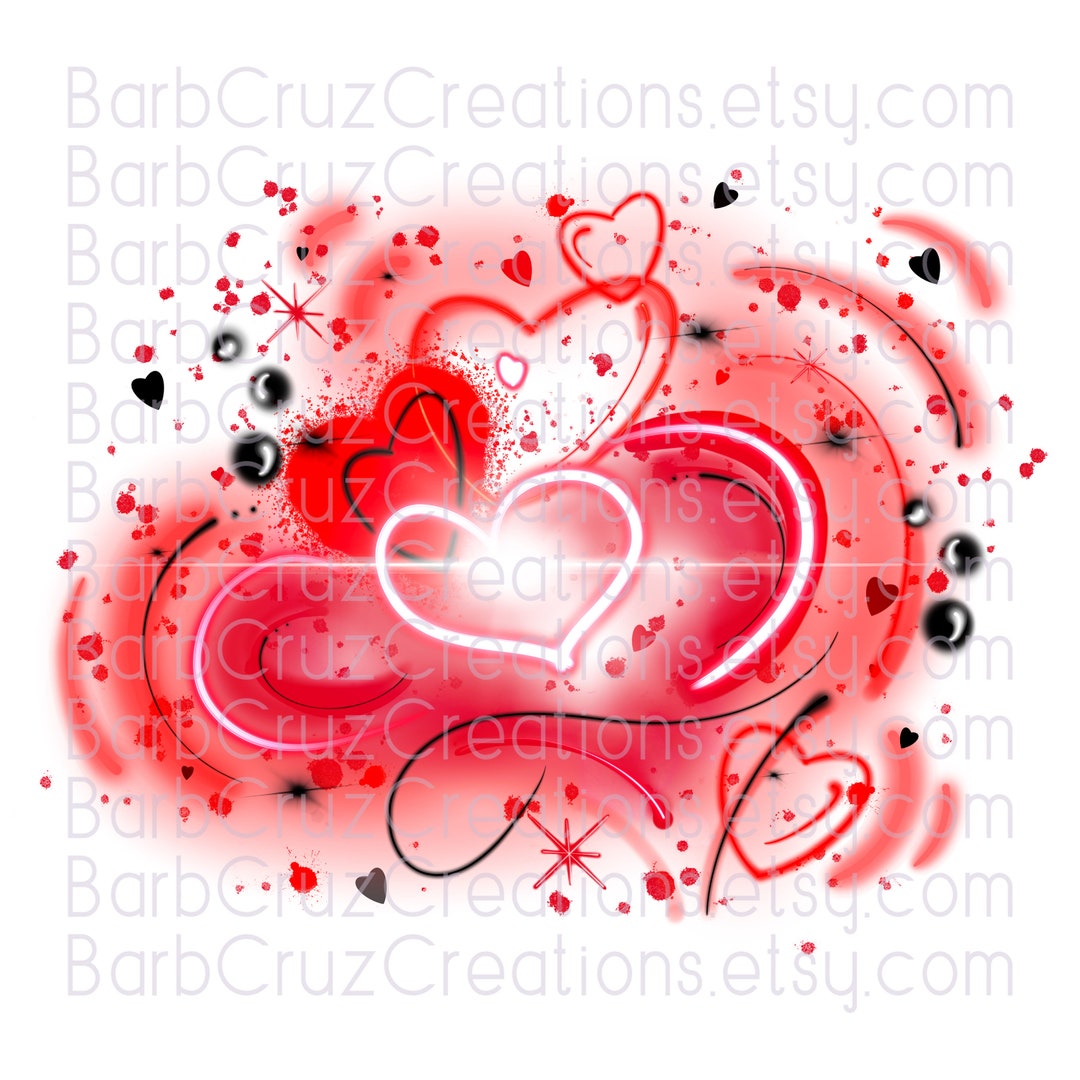 Airbrush Png, Red Hearts, Est. 2023 Spray Paint, Splatter Paint ...