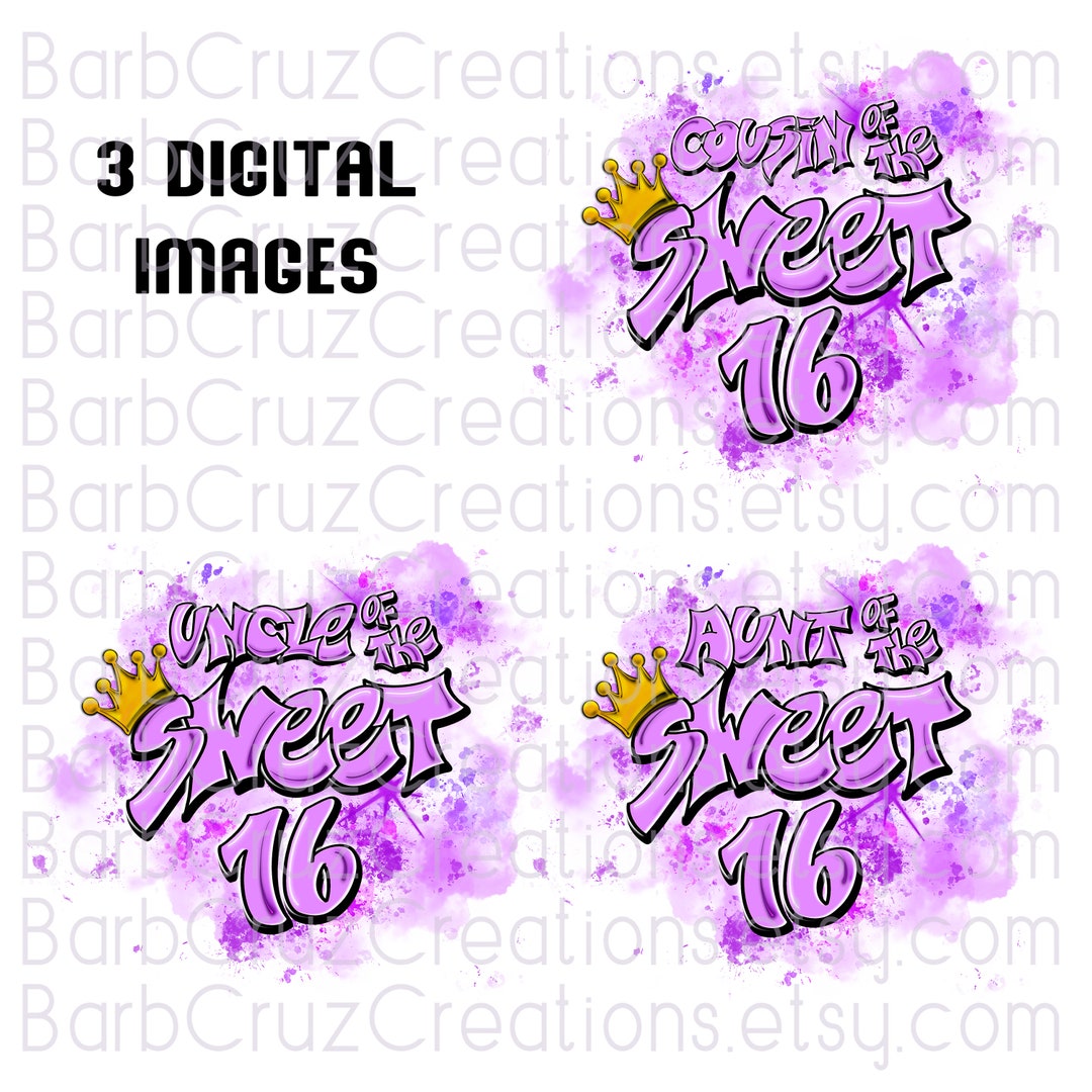 Airbrush Png, Sweet 16, Sixteen Bday, Crown, Birthday, Sublimation ...