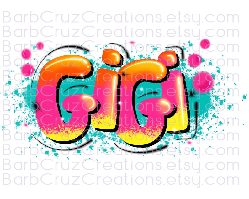 Airbrush Gigi, Grandma, Granny, Memaw, Gigi, Grammy, Sublimation ...