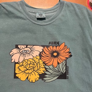 Abide, Flowers Png 300dpi DTF, Cricut, Silhouette, Sublimation Abide in ...