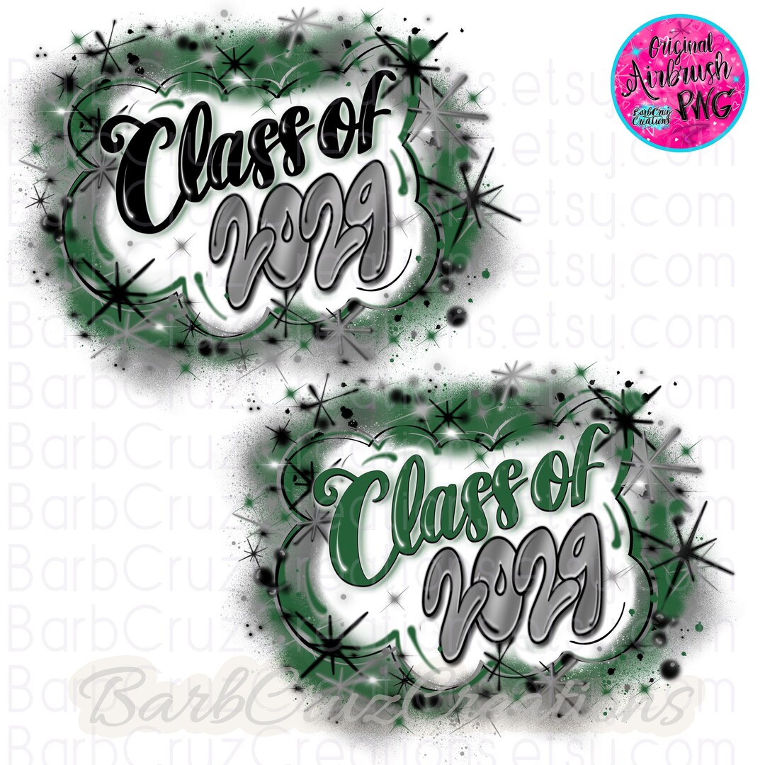 Airbrush Png, Class of 2029, School Colors, Green, Gray, Silver, High ...