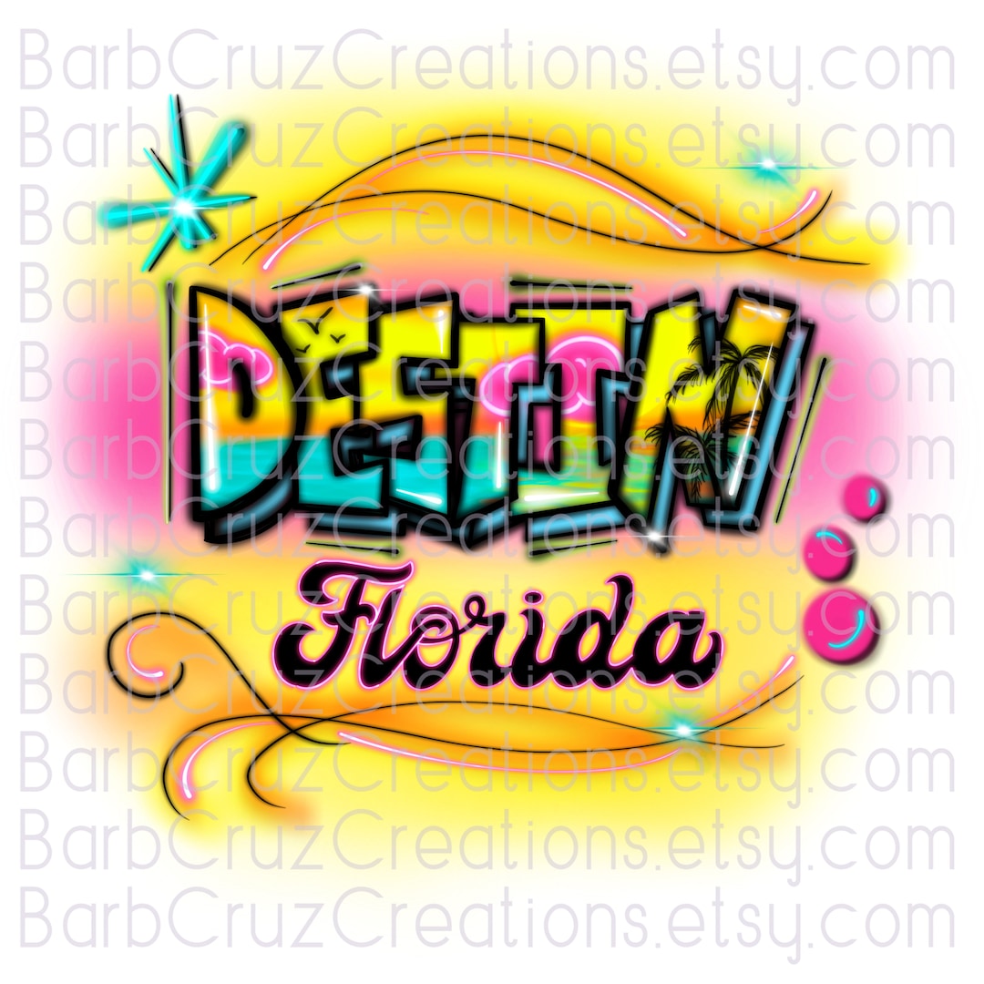 Destin, FL, Airbrush Tropical Beach, Png, Tropical Beach Digital Image ...