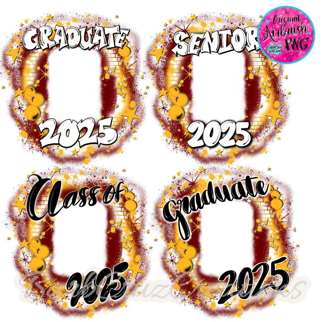Airbrush Png, Graduate 2025, Red, Gold, Brick Wall, Frame, Spray Paint ...