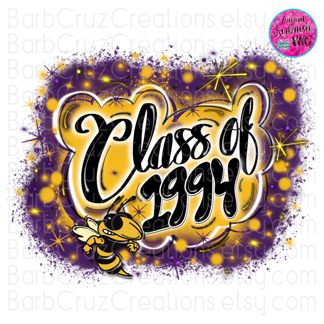 Airbrush Png, Class of 1994 Purple & Yellow, Yellow Jacket Sublimation ...