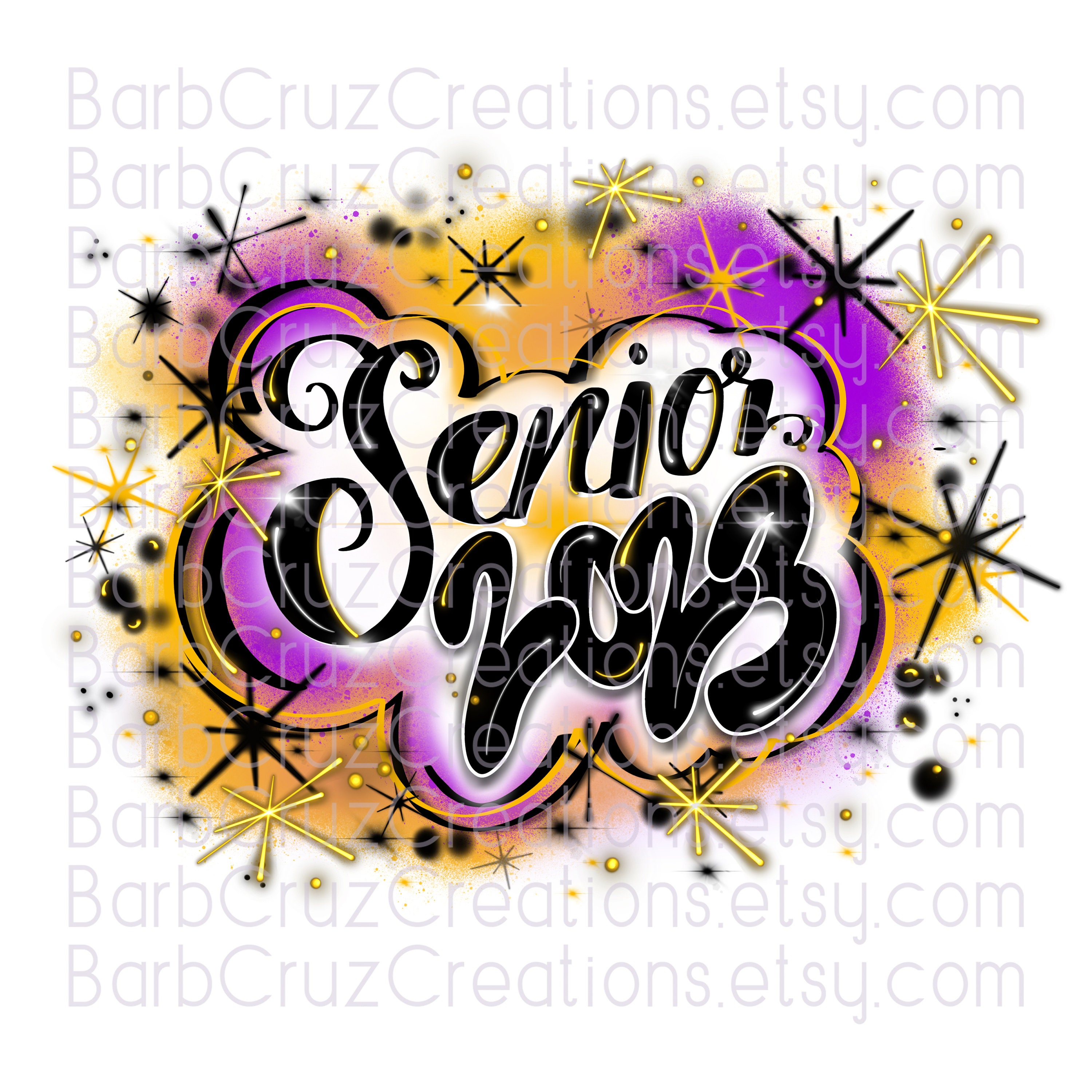 Senior 2024 and 2023 version, High School, Class of 2024, Airbrush ...