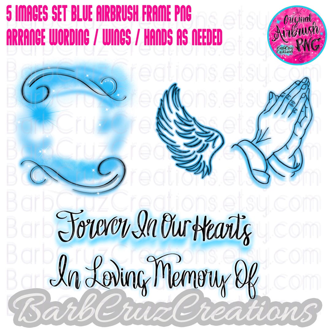 In Loving Memory Of, Airbrush Png, Blue, RIP, DTG, Memorial Shirt Png ...