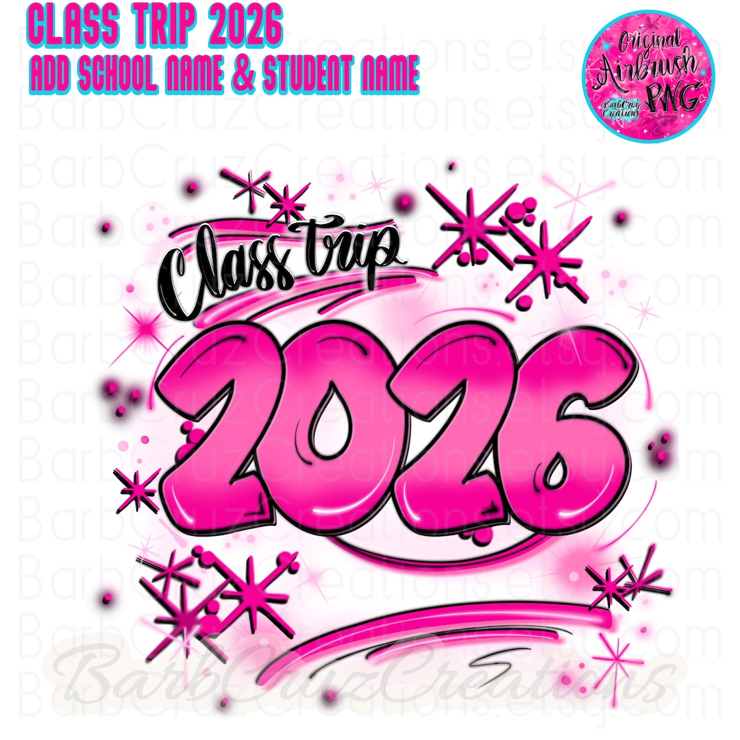 Airbrush Png, Class of 2026 Pink, Class Trip 2026, High School ...