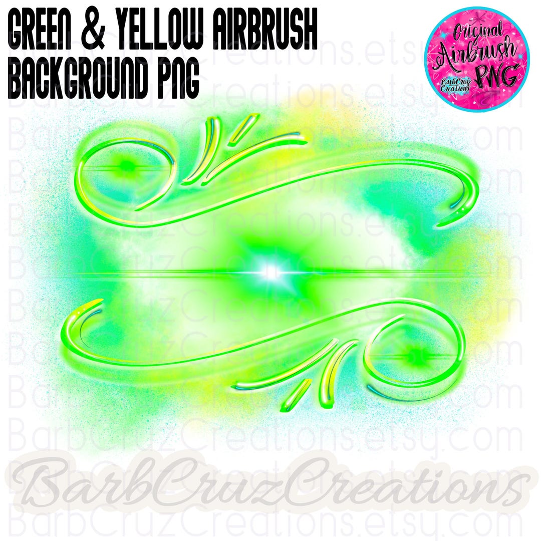 Airbrush Png, Teal, Green, Yellow, Trendy Popular Vintage Graffiti Art ...