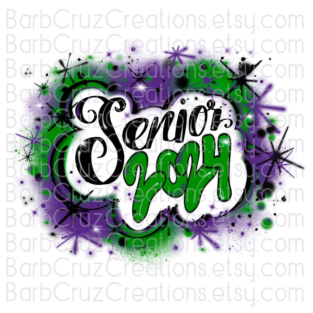 Senior 2024, High School, Class of 2024, Graduate, Airbrush ...