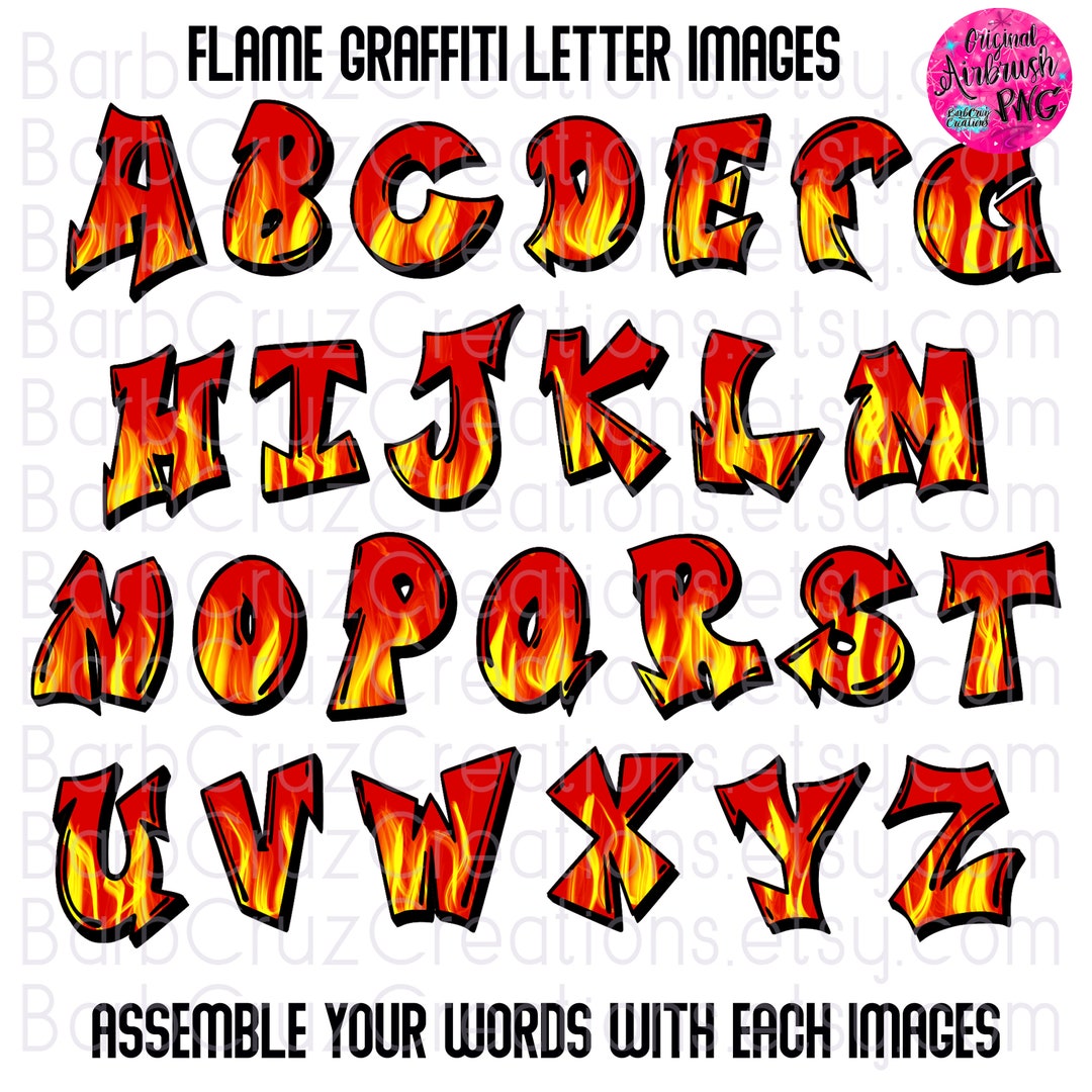 Graffiti Flames, Letters, Airbrush Fonts Lettering Png Images, Fire ...