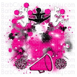 Cheerleader Pink, Black, White, Cheer Shirt Png, Cheer Team Shirt ...