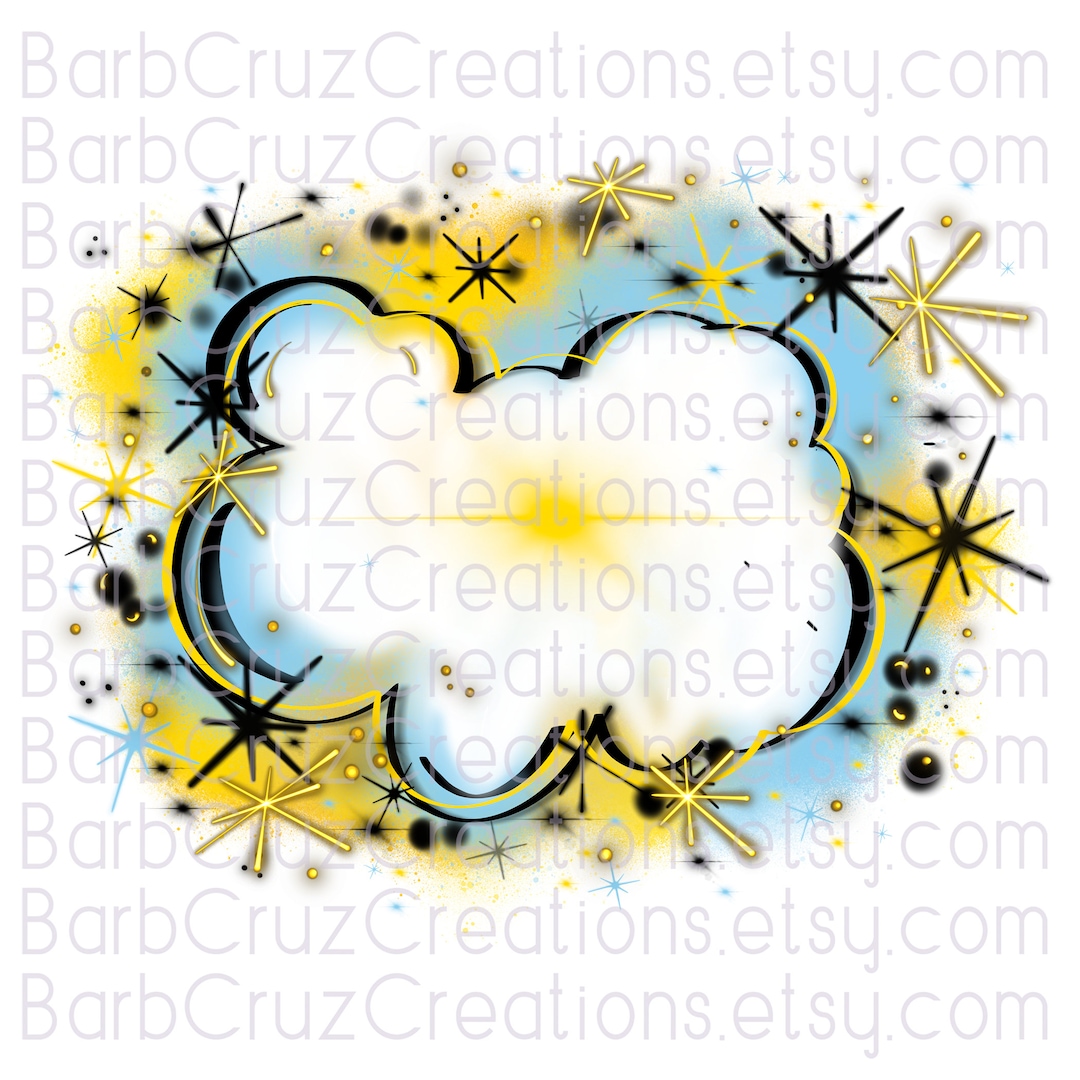 Airbrush Background, Yellow, Light Blue, Sublimation Designs, Digital ...