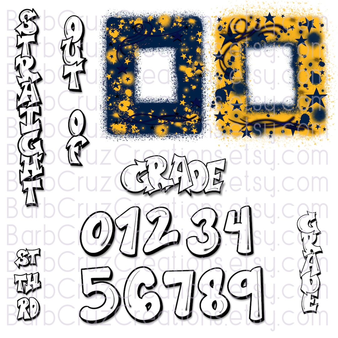 Airbrush Graduation Digital Frame Png Set, Graduate, Senior, Grad ...