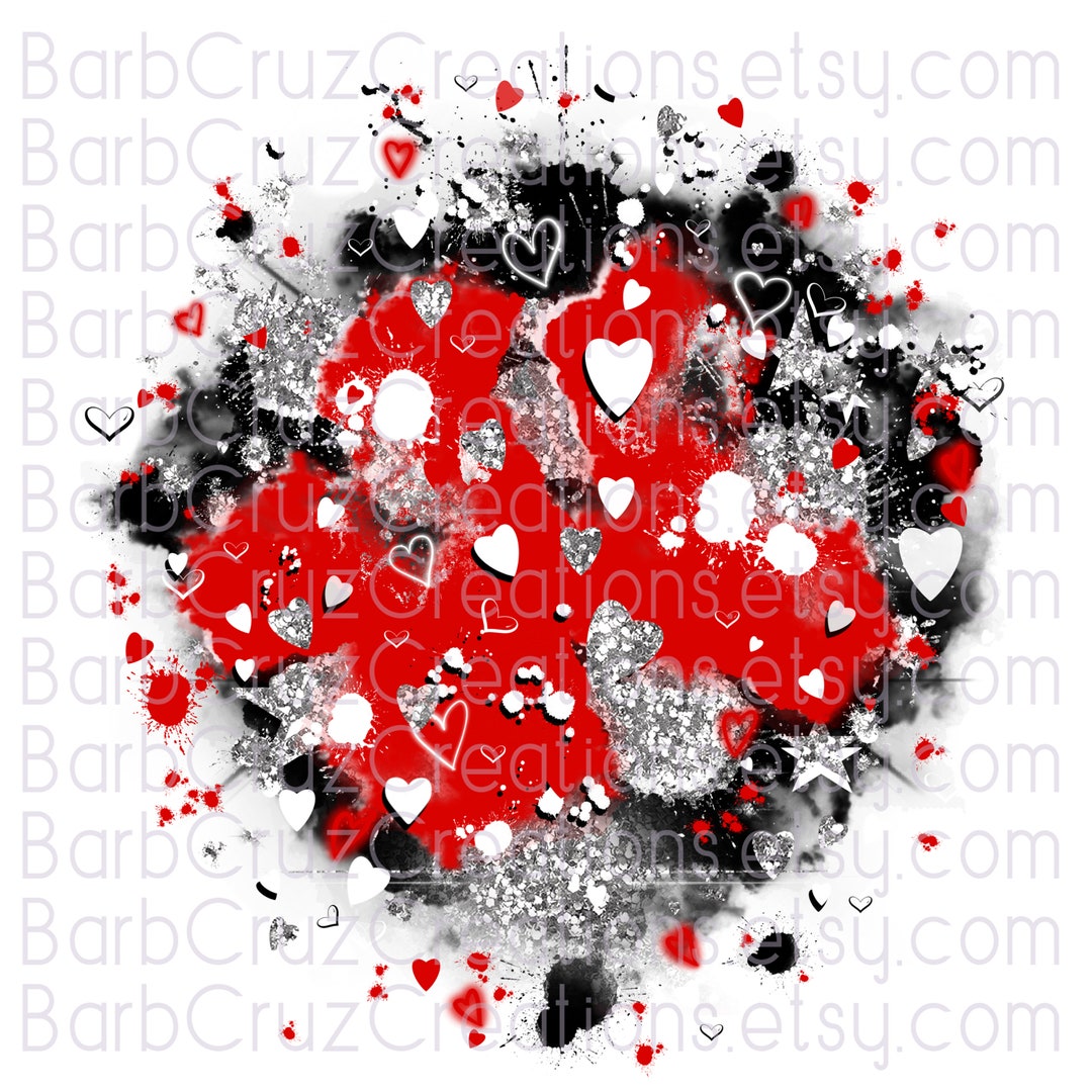 Airbrush Png, Heart Burst Background, Digital Airbrush, Sublimation ...