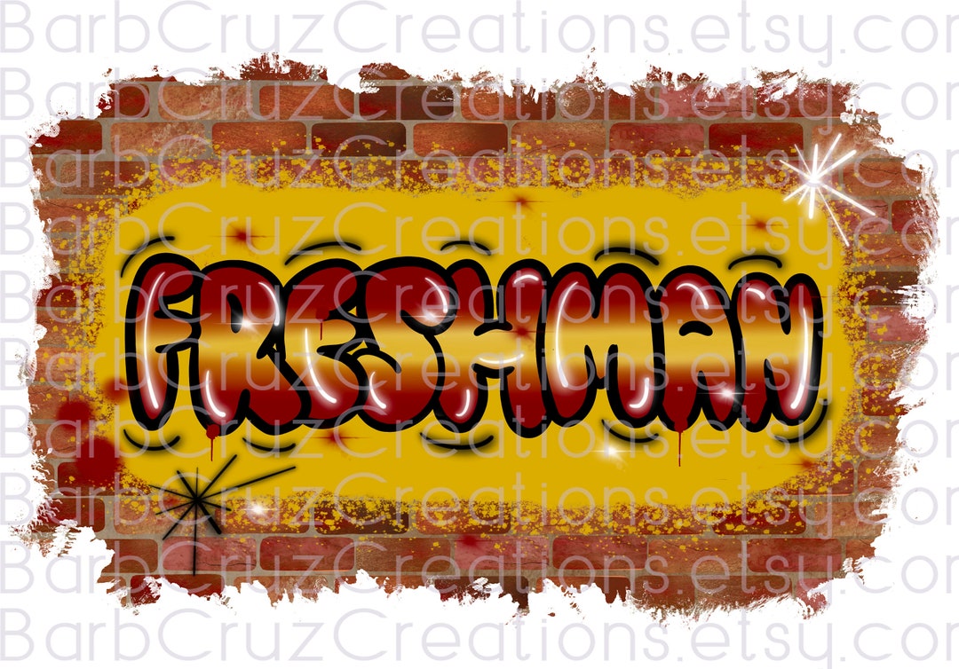 Airbrush Png, Freshman, High School Freshman, Sublimation Design ...