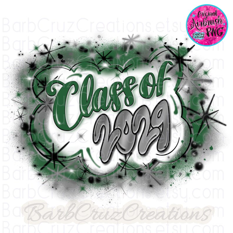 Airbrush Png, Class of 2029, School Colors, Green, Gray, Silver, High ...