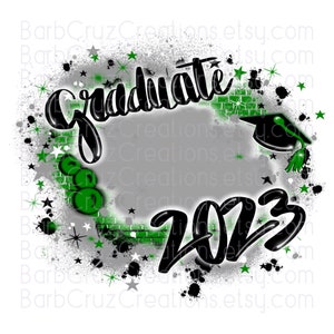 Airbrush Graduate 2024 & 2023 Brick Wall Designs, Grad, Senior, Add ...