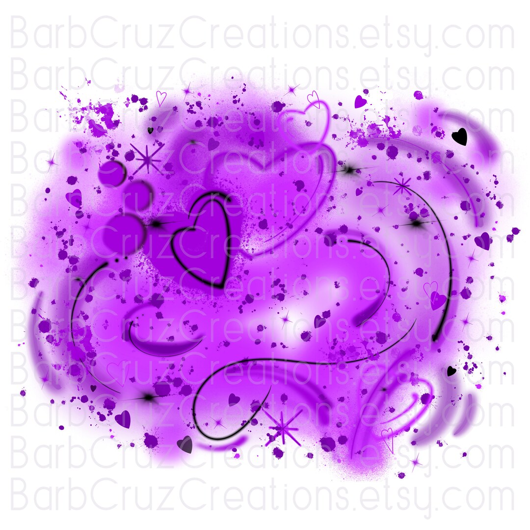 Airbrush Png, Purple Hearts Airbrush Spray Paint, Splatter Paint ...