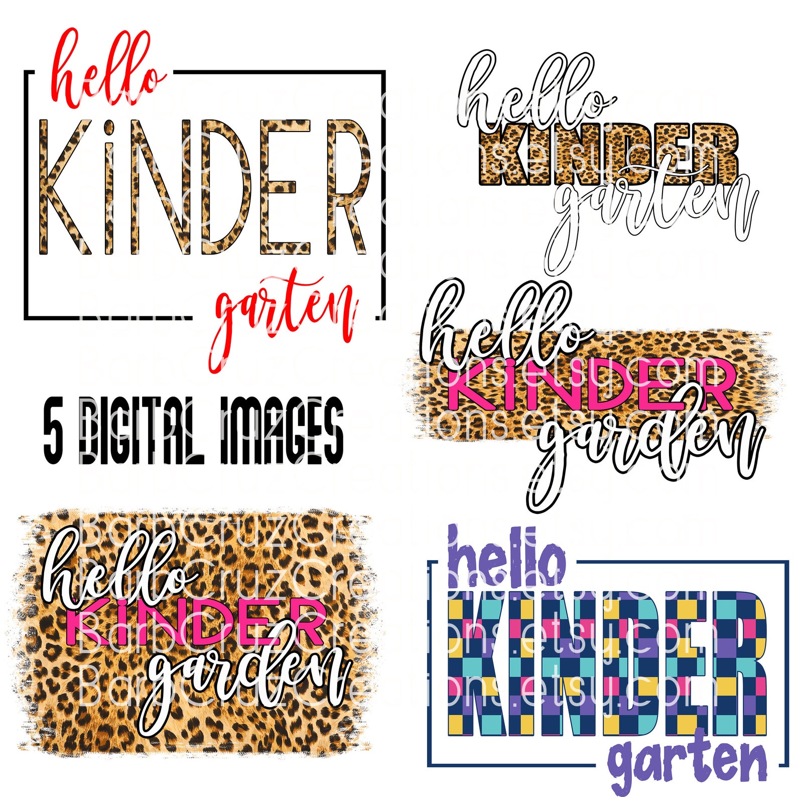 Kindergarten Leopard Print Kinder Garten Png Digital | Etsy
