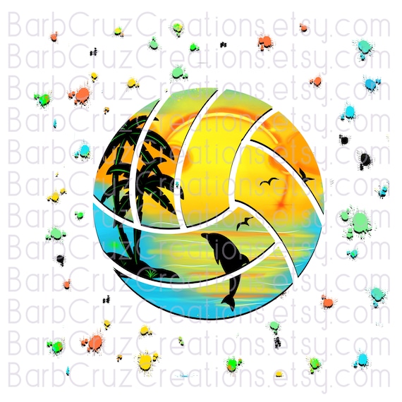 Volleyball Dolphins Beach Volleyball Sports Airbrush - Etsy