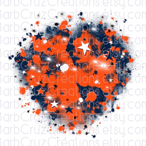 Navy Blue and Orange - Etsy