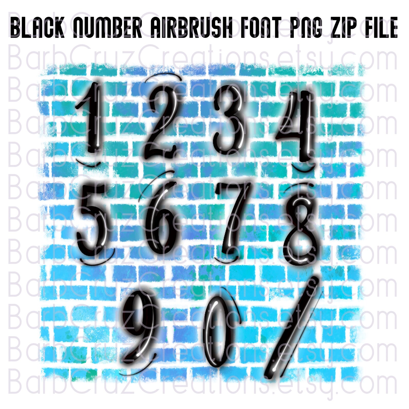 Graffiti Numbers Black Numbers Airbrush Numbers Airbrush - Etsy