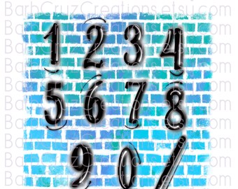 Airbrush Numbers Png - Etsy