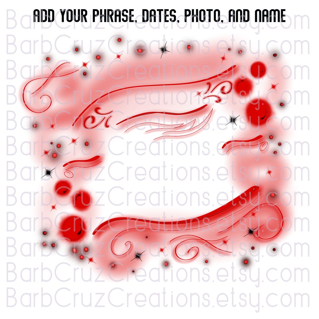 Airbrush Png, Red Background, Custom Name, Photo, Years, Forever in Our ...
