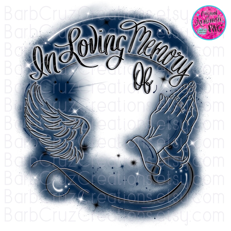 Airbrush Png, in Loving Memory Of, Navy Blue & White in Memory Of ...