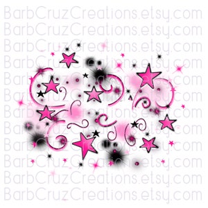Airbrush Backgrounds, Pink Airbrush Background, Stars, Swirls ...