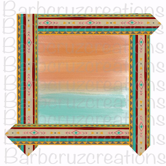 Aztec Watercolor Frame BUNDLE Watercolor Background Frame | Etsy