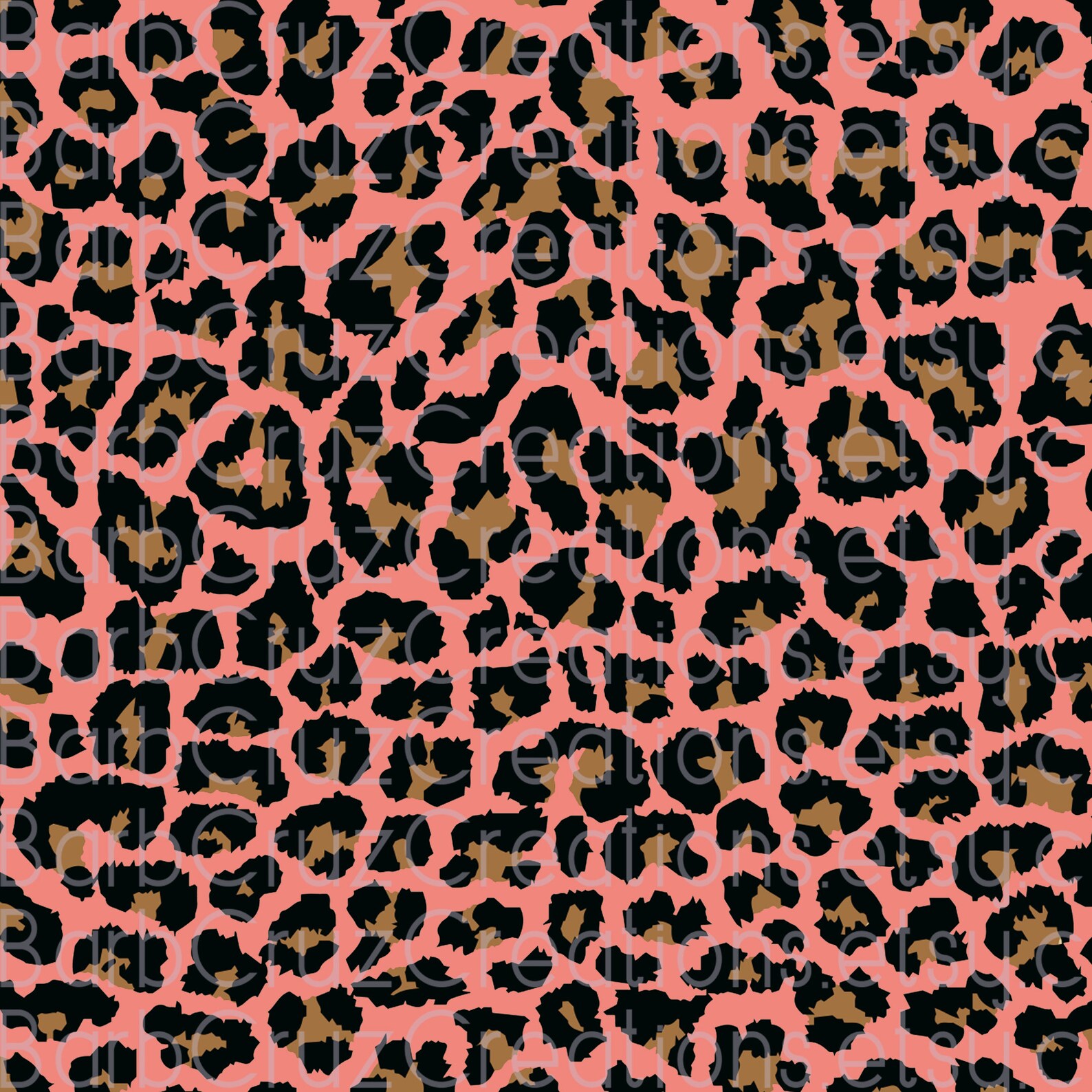 Leopard Print Coral Blue Splatter Paint Watercolor Clip - Etsy