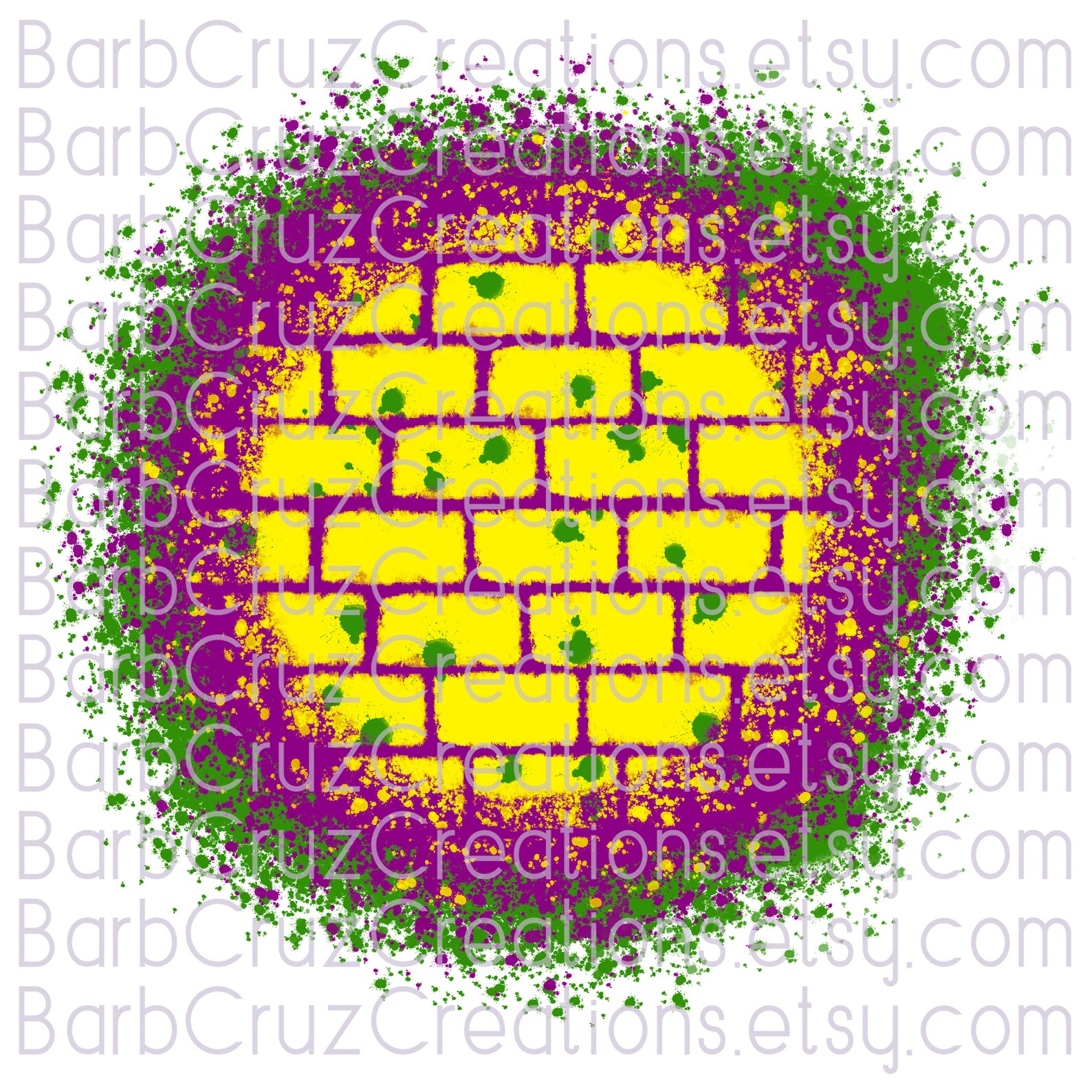 New Orleans Mardi Gras Airbrush Brick Wall Background | Etsy