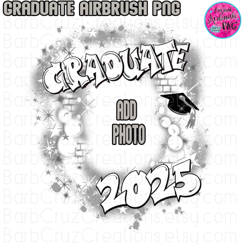 Airbrush Png, Graduate 2025, Gray, White, Graffiti, Brick Wall, Senior ...