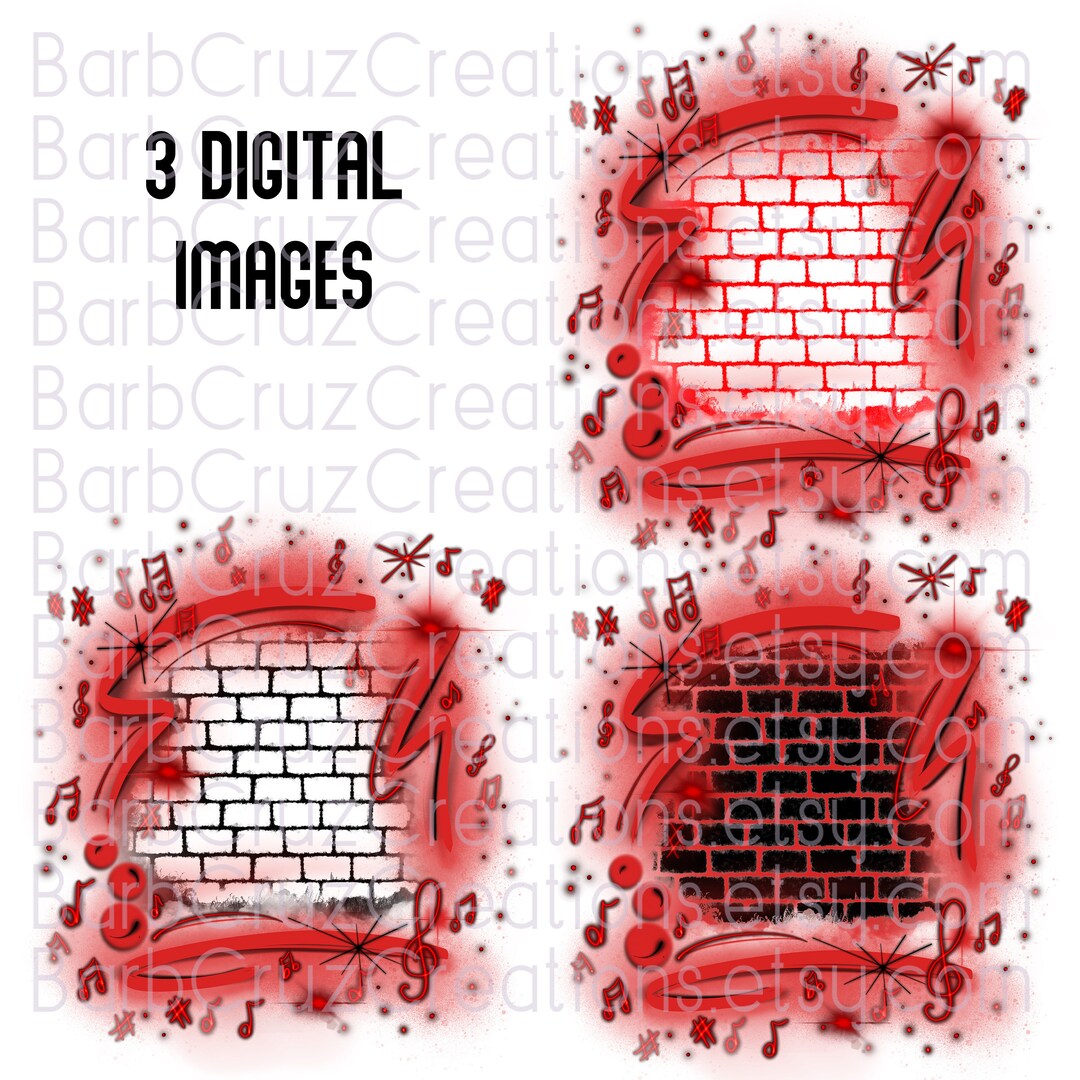 Airbrush, Music, Background, Red, Digital Airbrush, Graffiti Wall, Png ...