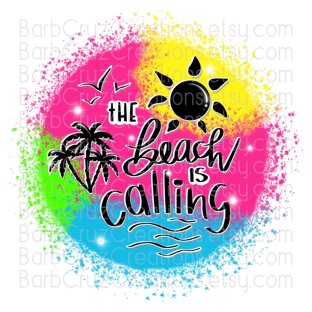 The Beach is Calling, Tropical, Airbrush, Beach, Ocean, Png ...