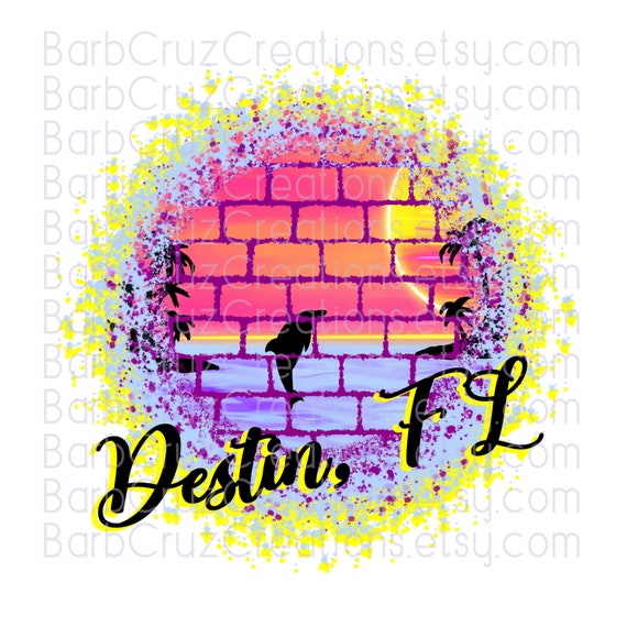 Tropical Splatter Paint Palm Trees Beach Vacation | Etsy