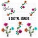 Doodle Flowers, Doodle Designs, Doodle Clip Art, Png, Instant Downloads ...