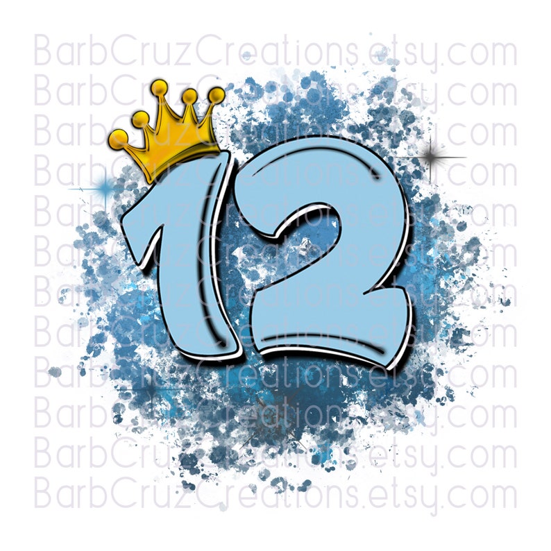 12 Year Old Birthday Airbrush Png, Twelve, Bday, Crown, Print Designs ...