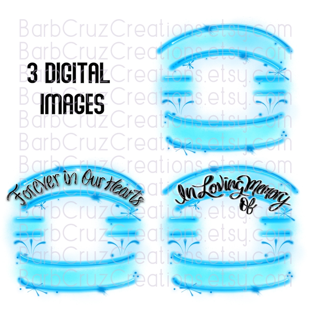 Blue Airbrush Frame, in Loving Memory Of, RIP, Mourning, Loss of Loved ...