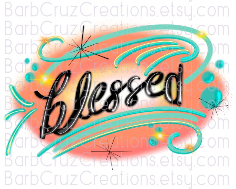 Airbrush Background Blessed 4 Digital Images Pink Purple - Etsy