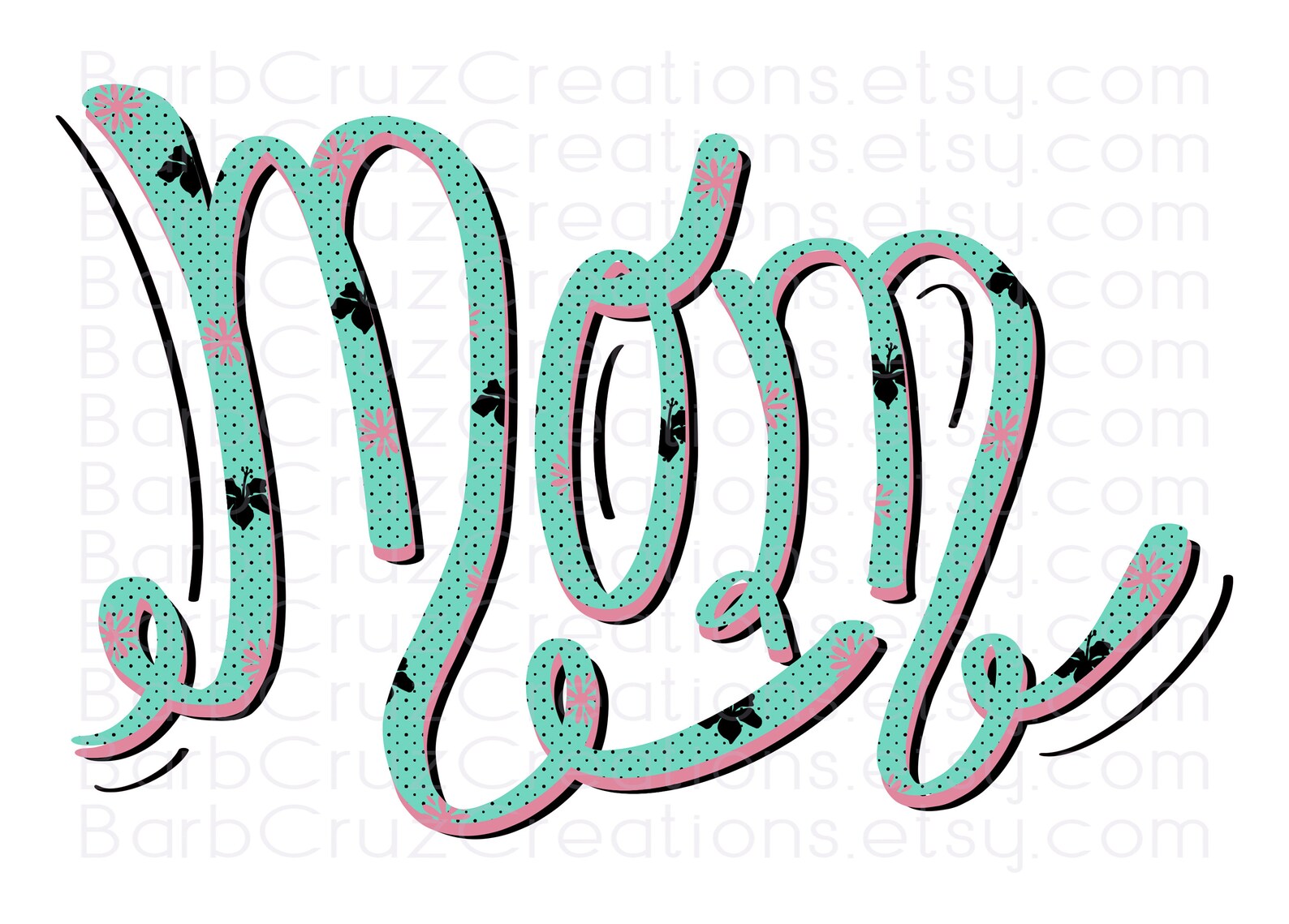 Mom mother's day mom word design png clip art instant | Etsy