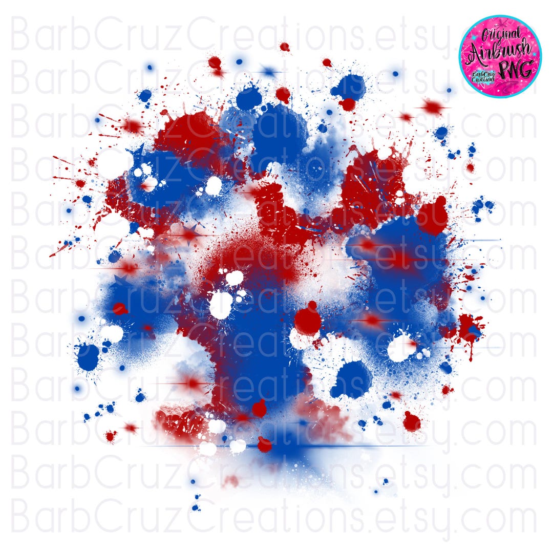 Airbrush Png, Red, Blue, White, Black, Water Splatters, Burst ...