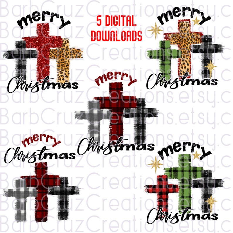 Merry Christmas Buffalo Plaid Cross Christmas Shirt Design - Etsy
