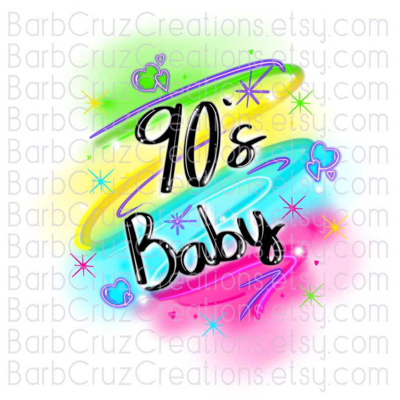 Airbrushed Background 90's 90s Baby 90s Girl - Etsy Australia